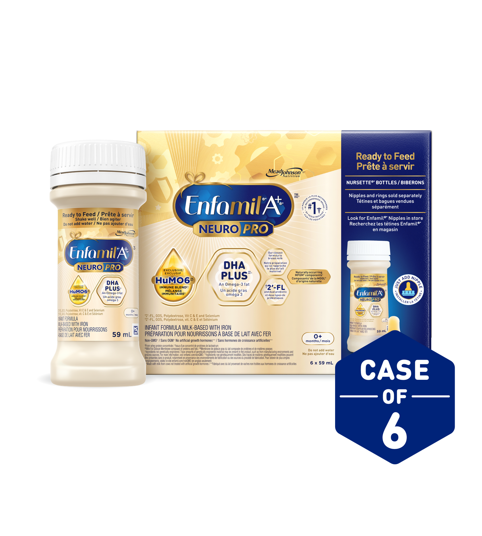 Enfamil A+ NeuroPro Infant Formula, Ready to Feed Nursette Bottles ...
