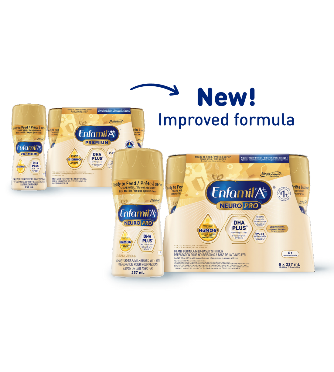 Enfamil A+ NeuroPro Infant Formula, Nipple-Ready to Feed Bottles ...